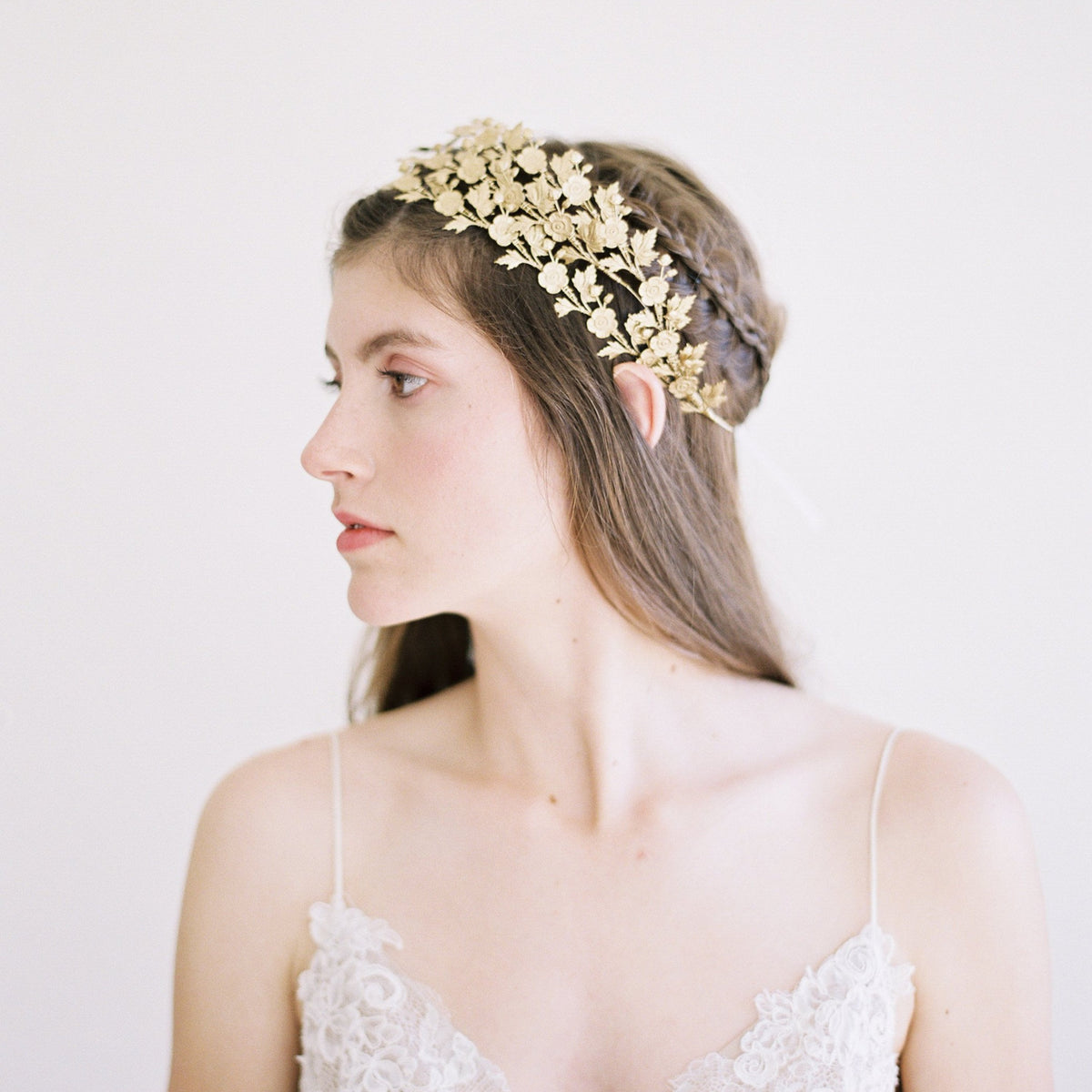 Large Wildflower Wedding Crown - Flower Bridal Crown, Wedding hair pie ...
