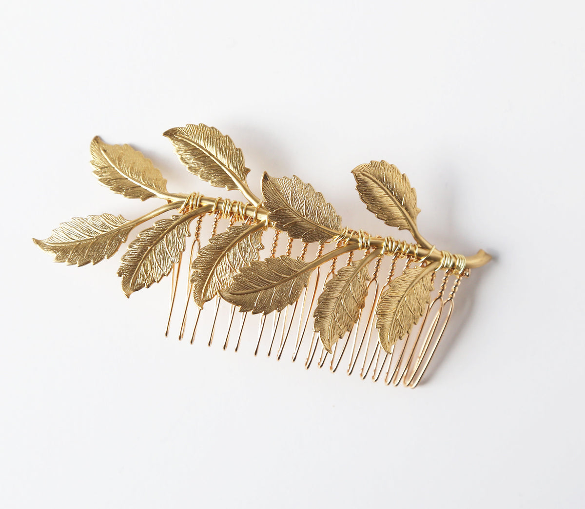 Oversized Leaf Hair Comb - Bridal or Boho Wedding Comb, hair piece, ha ...